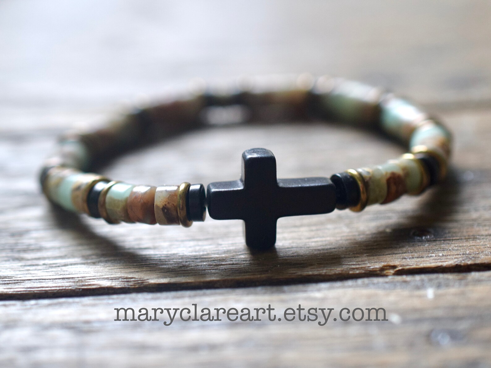 Walk by Faith Beaded Cross Bracelet, Cross Bracelet for Men, Men's ...