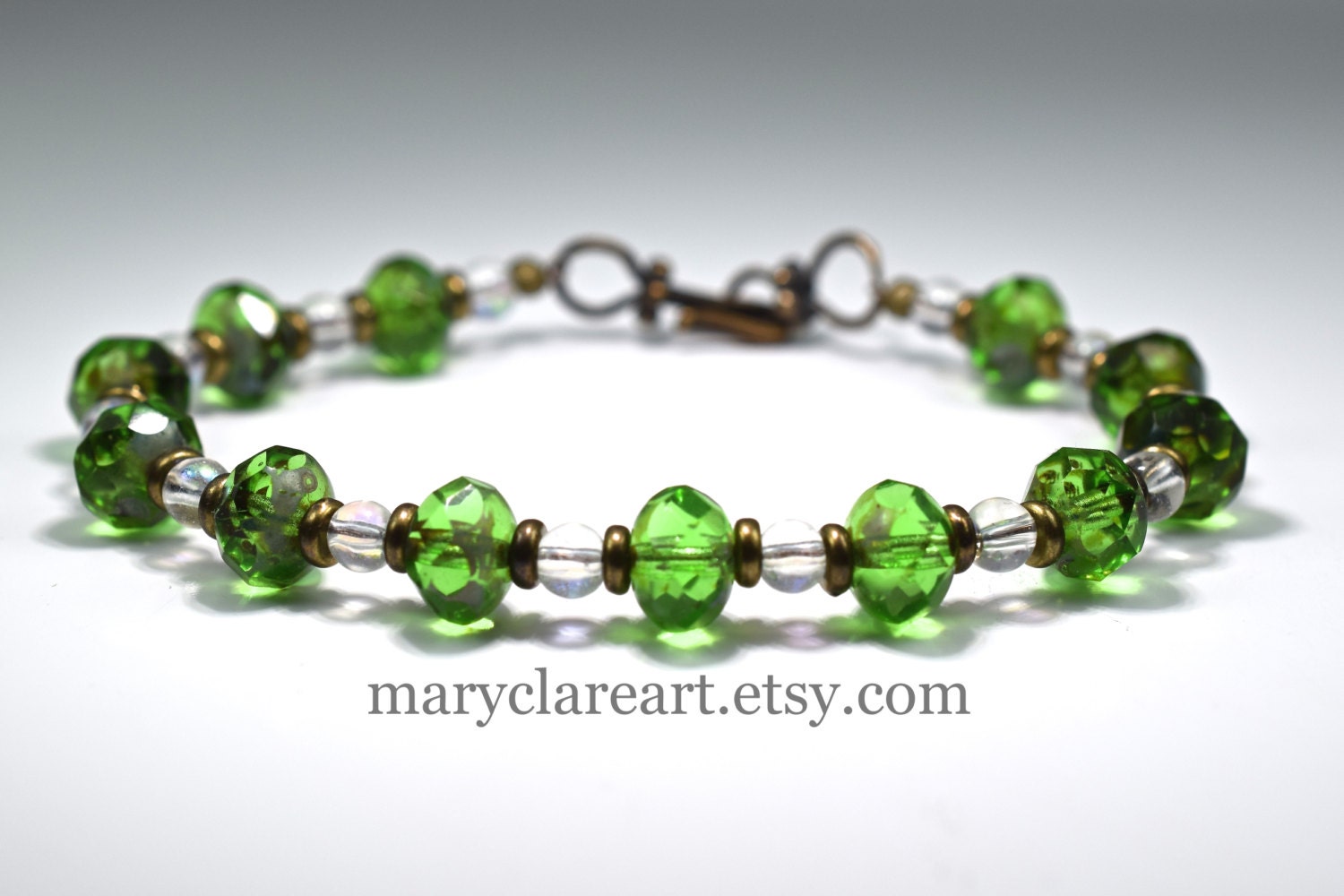 May Birthstone Bracelet Czech Glass Beaded Bracelet Womens Bracelet