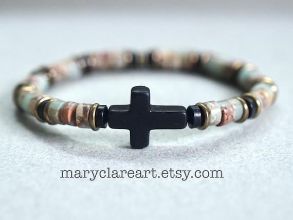 Walk by Faith Beaded Cross Bracelet Cross Bracelet for Men | Etsy