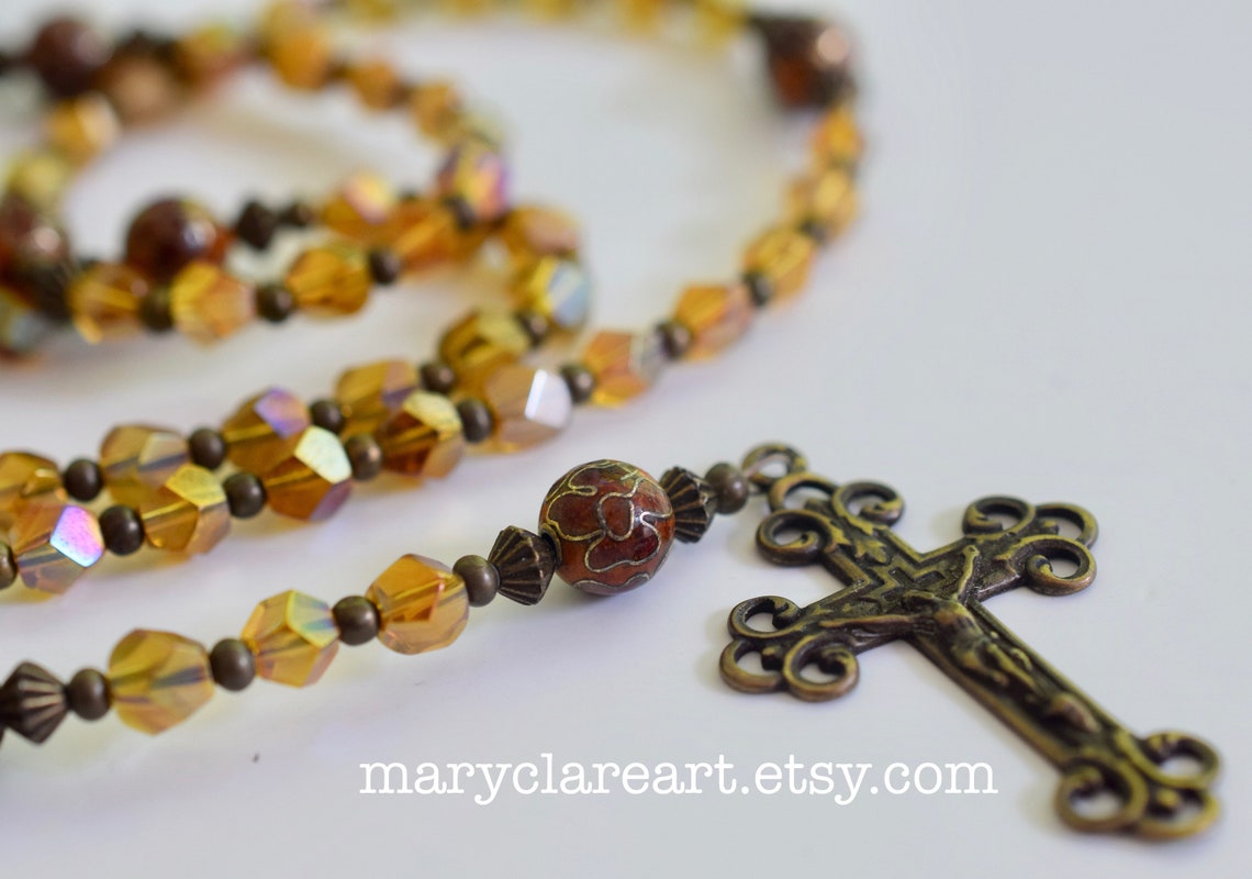 Crown of Gold Handcrafted Rosary, Catholic Rosary, Rosary Beads, Rosary ...