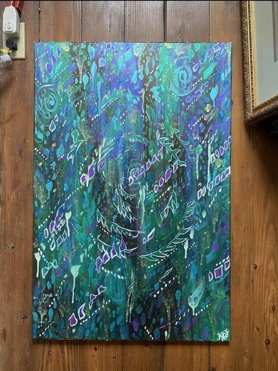 Divination 24x36 Original abstract art-acrylic painting | Etsy