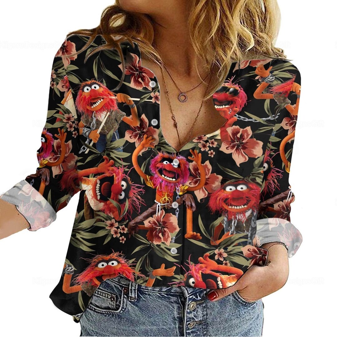 Animal Muppet Linen Shirt Animal Muppet Shirt Button up - Etsy
