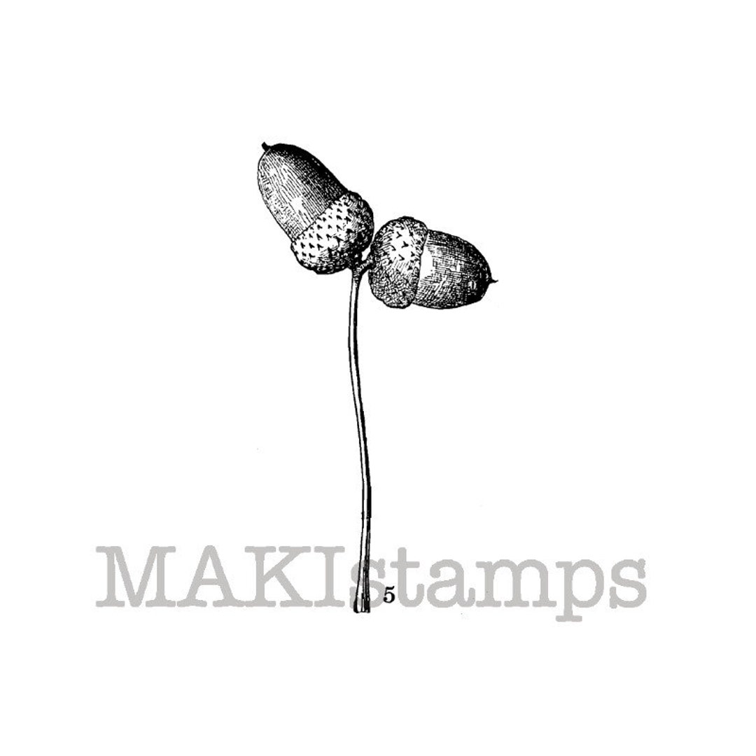 Woodland Rubber Stamp / Acorn / Unmounted Rubber Stamp or Cling Stamp ...