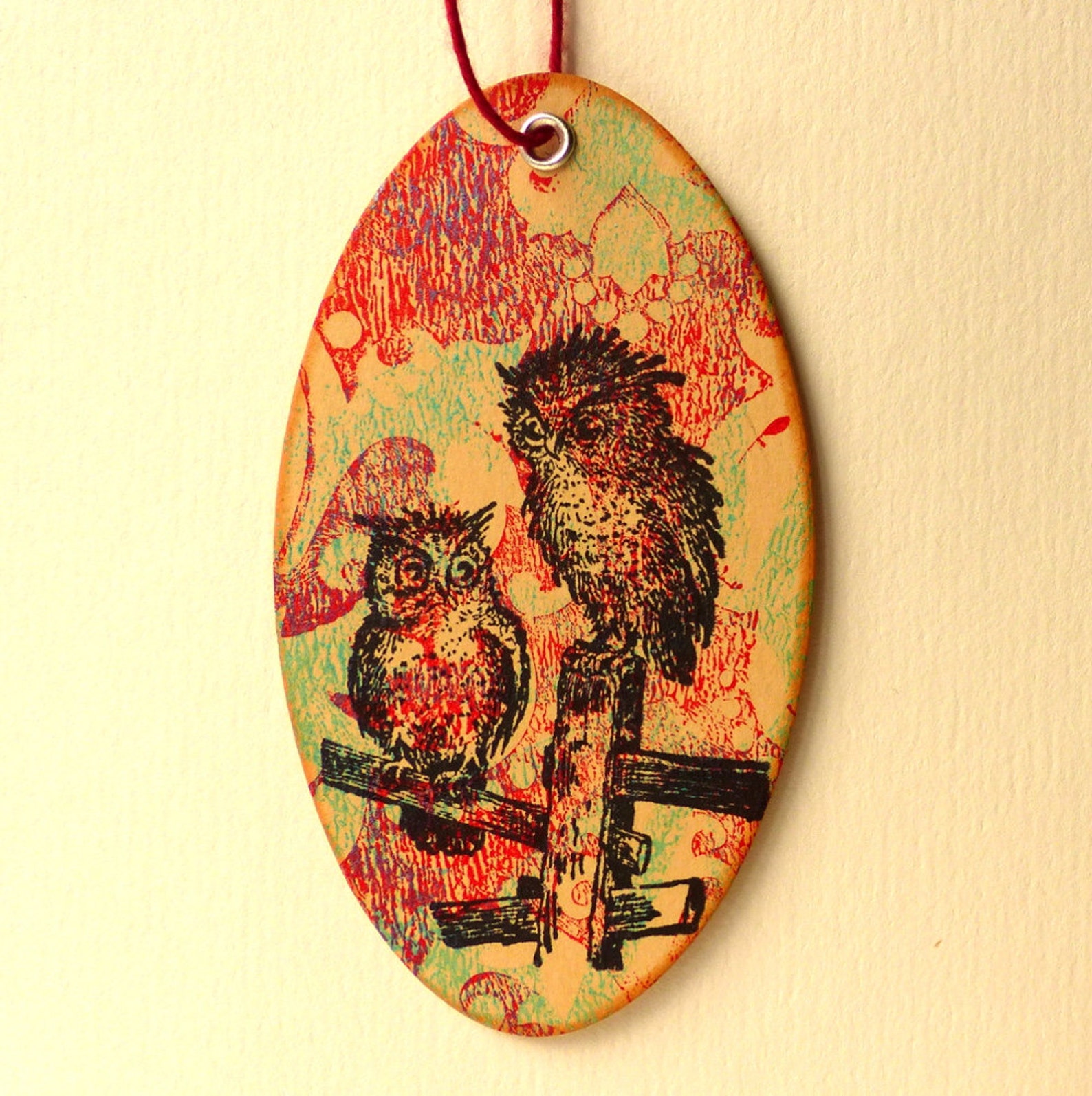 Rubber Stamp With Two Owls on Fence / Unmounted Rubber Stamp (130905 ...