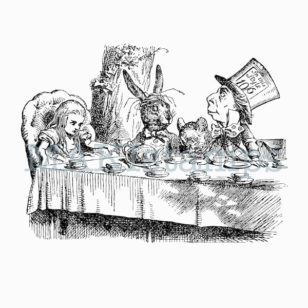 Alice in Wonderland Rubber Stamp - Etsy