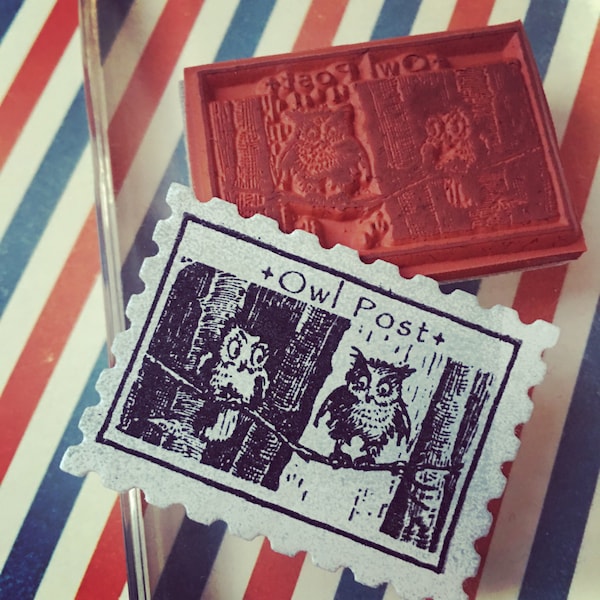 Owl Post Stamp - Etsy