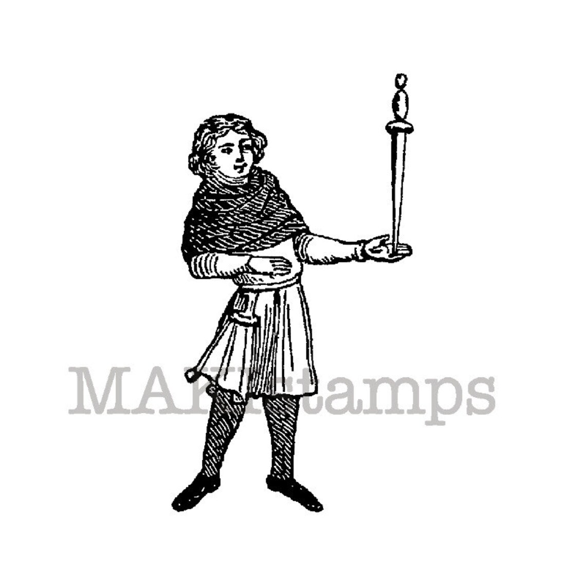 Circus Rubber Stamp / Juggler With Sword / Medieval Rubber Stamp ...