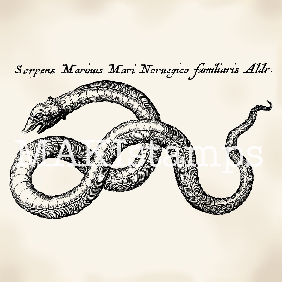 Mythical Creature Rubber Stamp Sea Snake - Unmounted or Cling Stamp ...