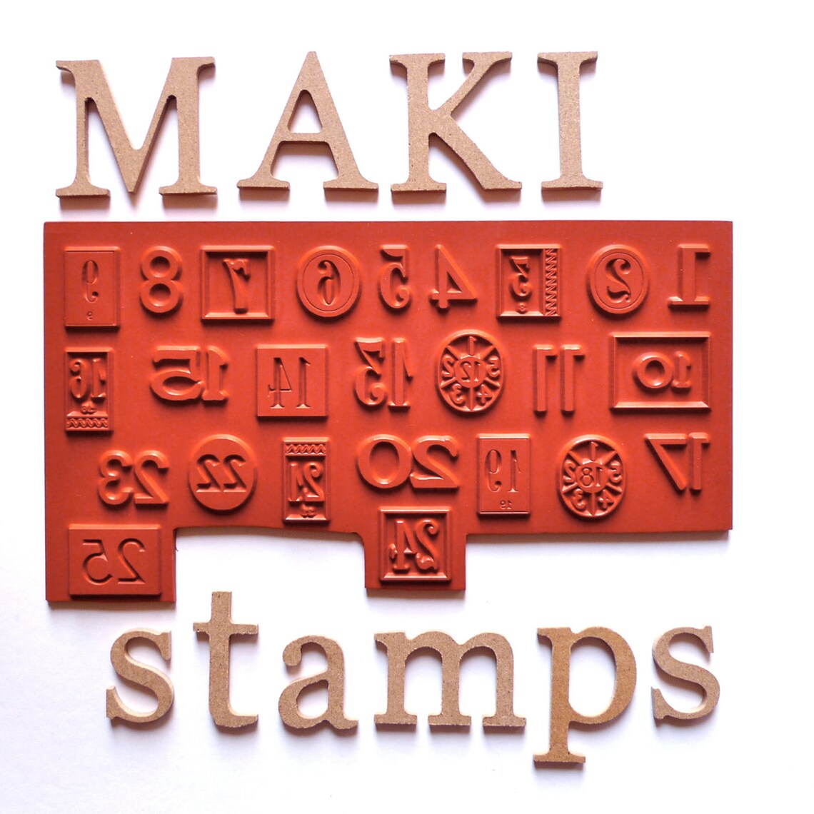 Large Christmas Countdown Number Rubber Stamps / | Etsy