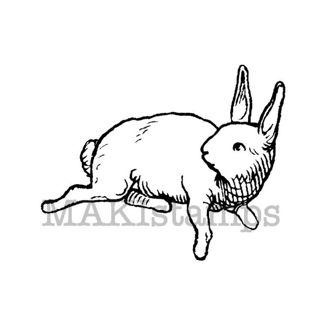 Running Rabbit Rubber Stamp / Unmounted Rubber Stamp (130712) - Etsy