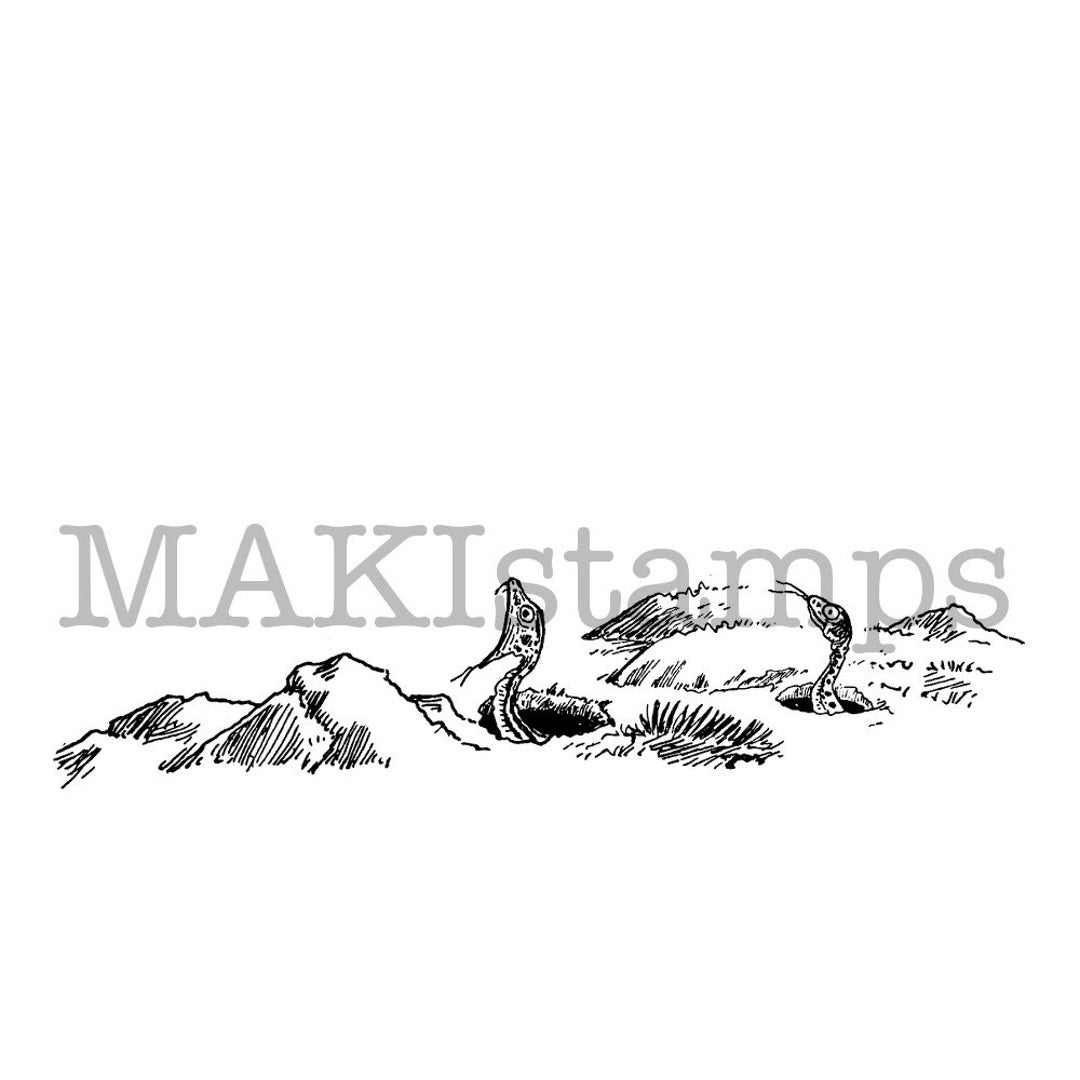 Snake Rubber Stamp / Border Stamp / Unmounted Rubber Stamp or Cling ...