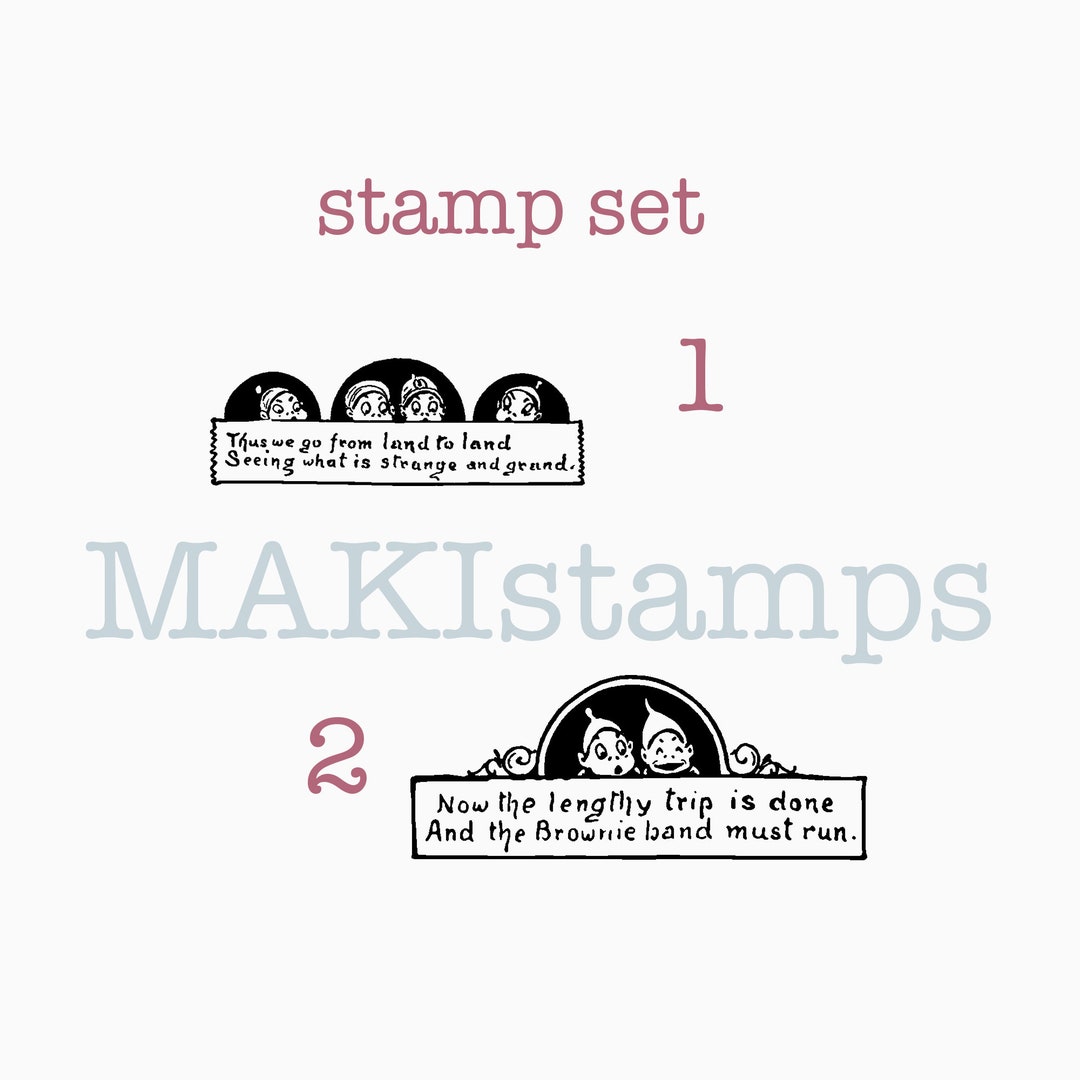 Journaling Rubber Stamp Set With Cute Brownies - Unmounted Rubber Stamp ...