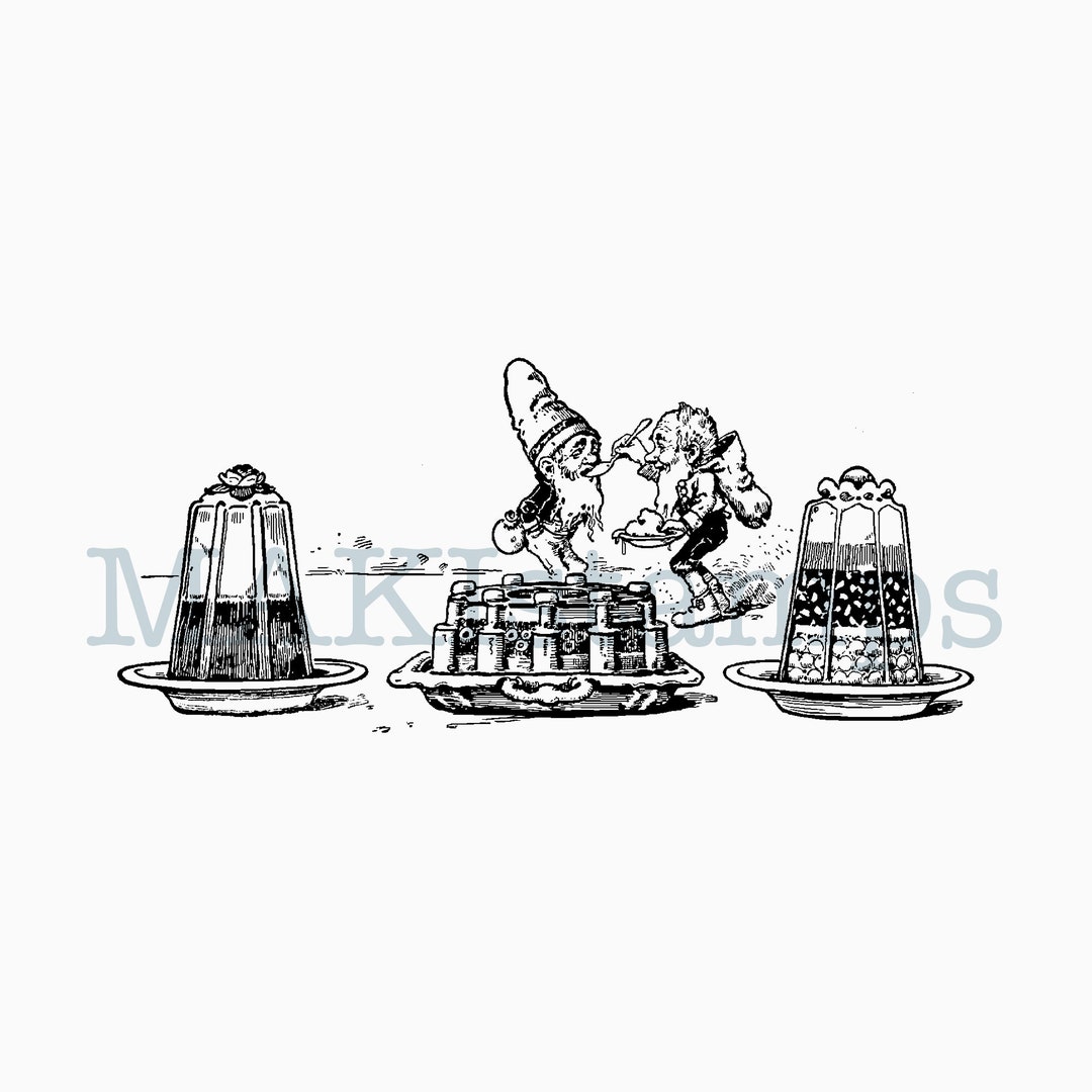 Pudding Rubber Stamp Little Kitchen Gnomes * Kitchen Gnomes Series ...