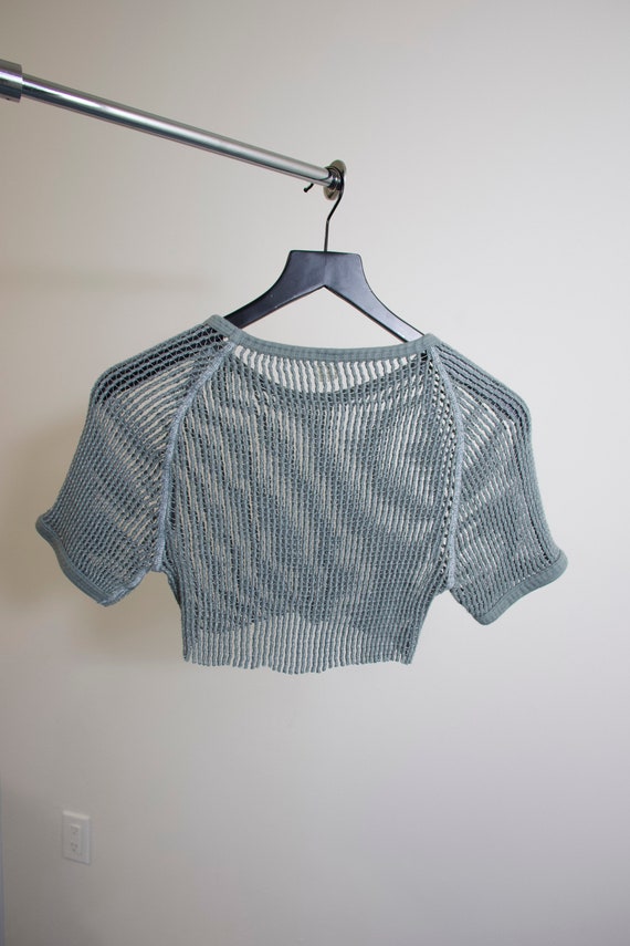 Grey Military Mesh Crop Top - Gem