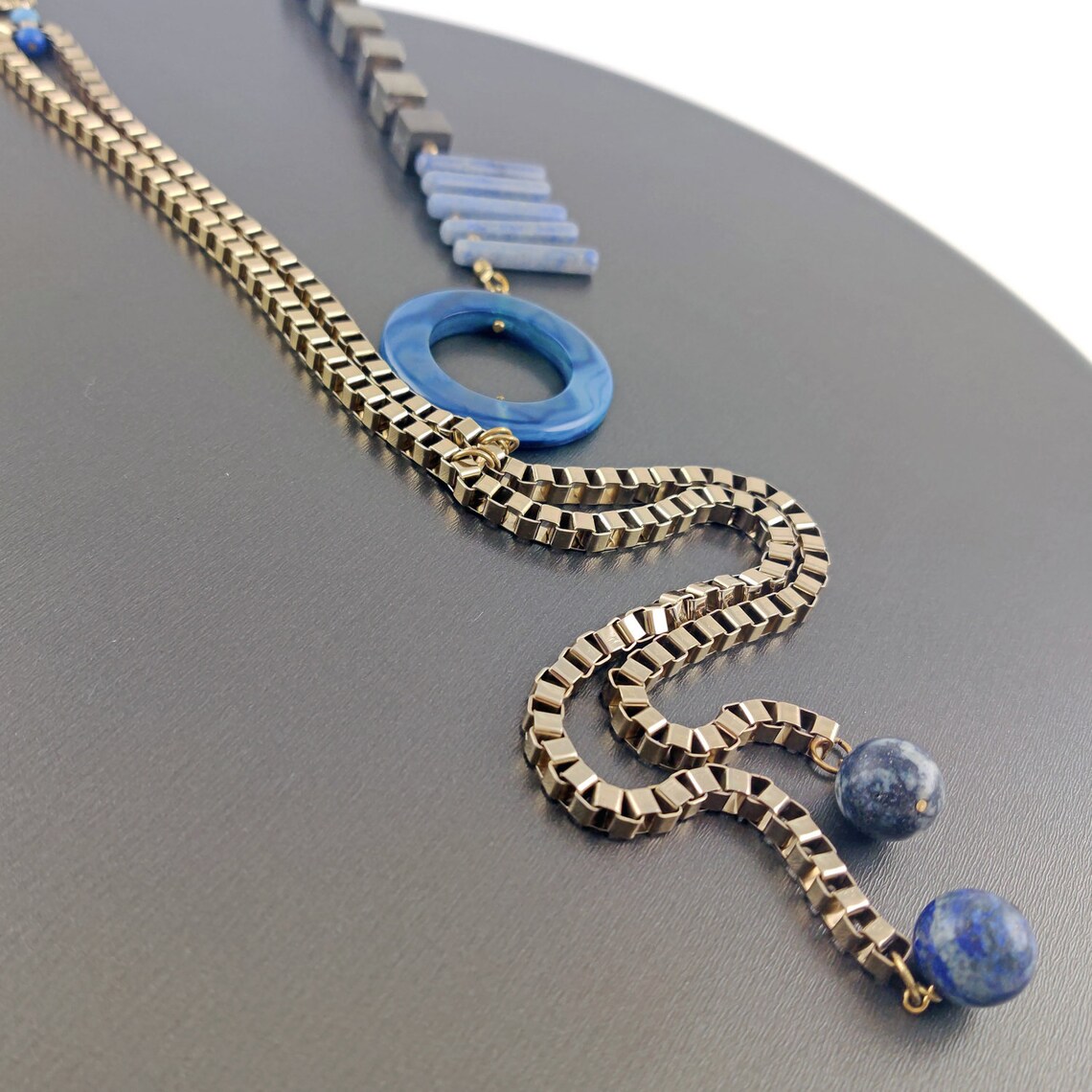 Long Modern Necklace Trendy Statement Necklace With - Etsy