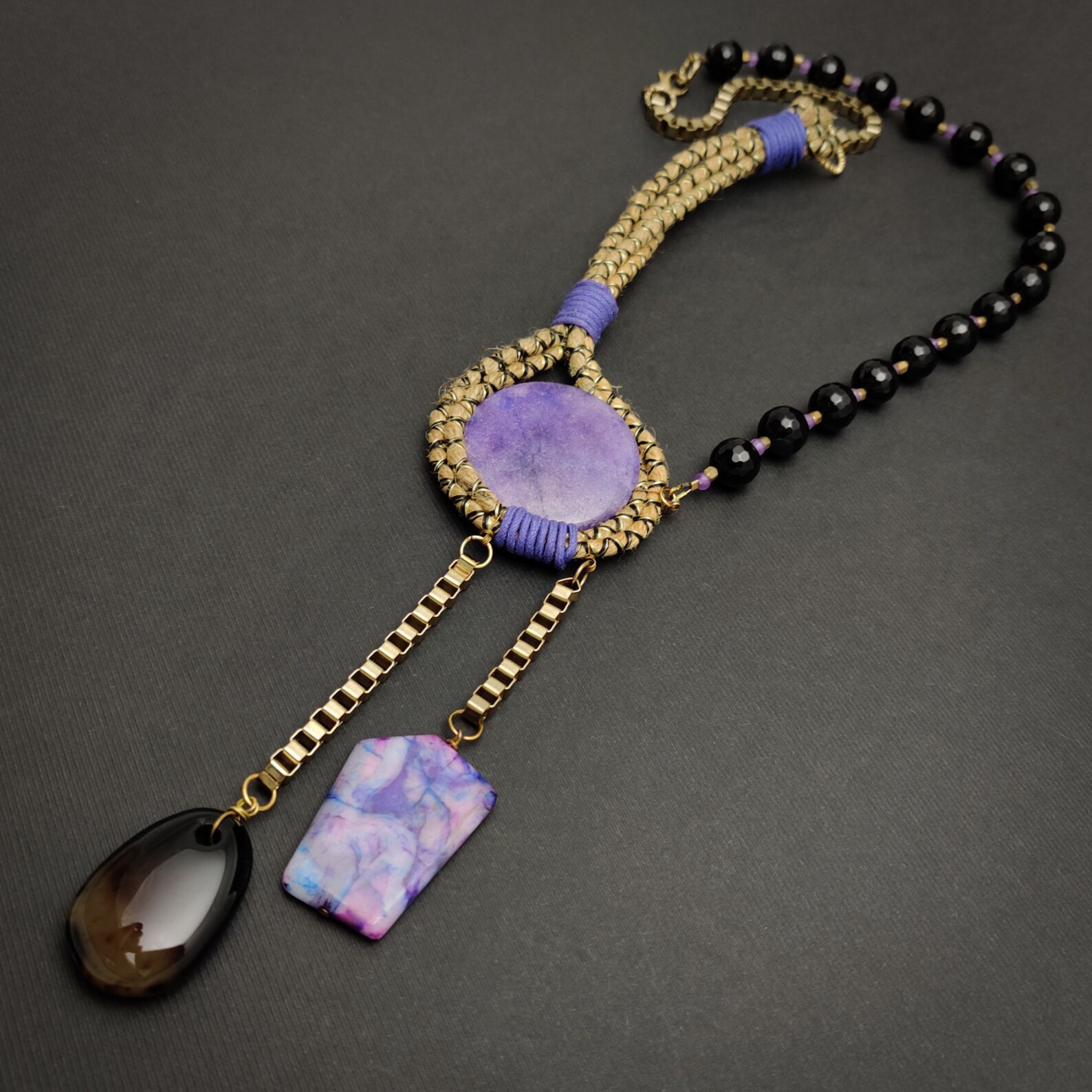 Abstract Statement Necklace Unique Modern Necklace Trendy Funky ...