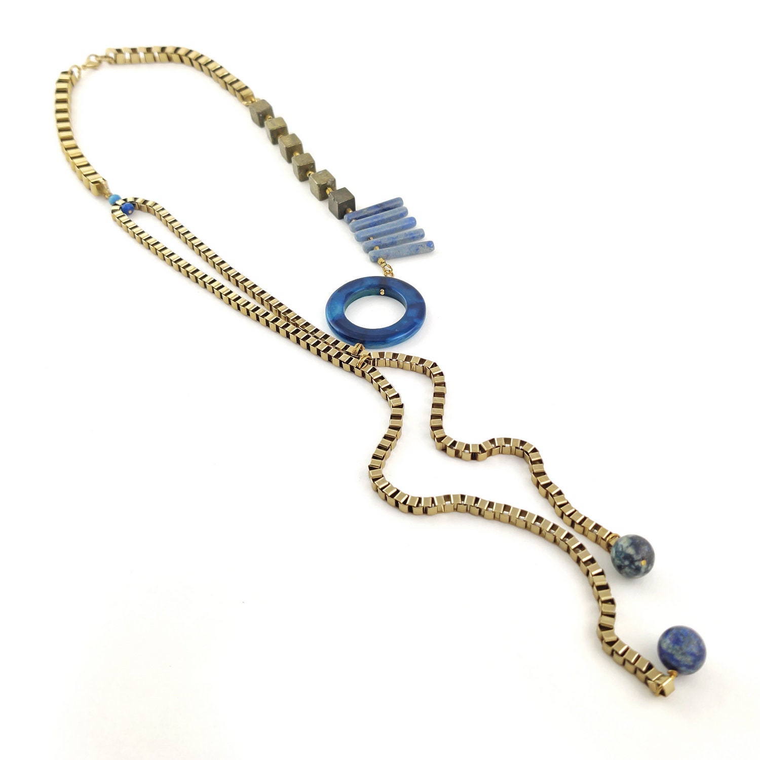 Long Modern Necklace Trendy Statement Necklace with | Etsy