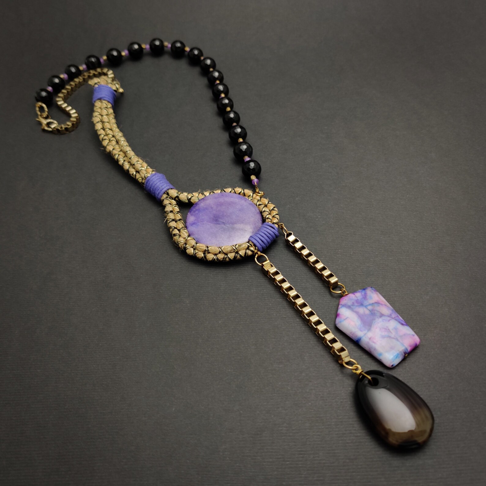 Abstract Statement Necklace Unique Modern Necklace Trendy Funky ...