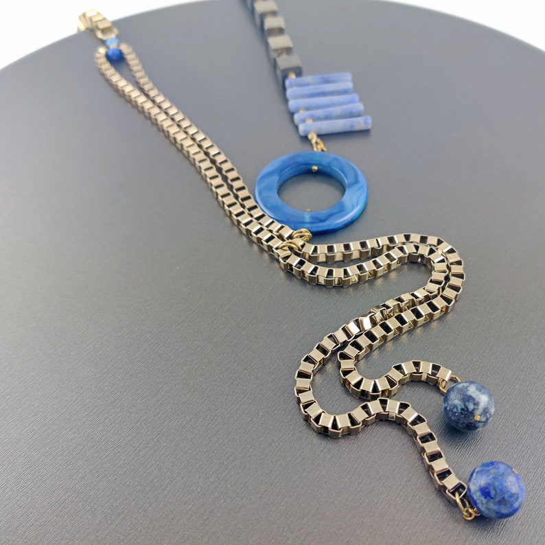 Long Modern Necklace Trendy Statement Necklace With - Etsy