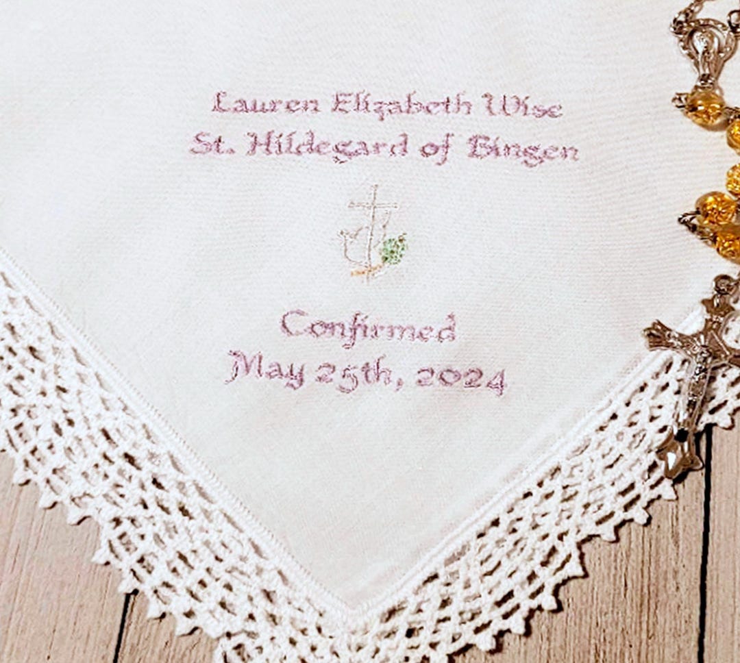 Embroidered Keepsake Handkerchief: First Communion, Baptism ...