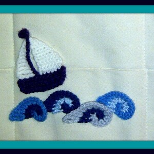 PATTERN Crocheted Boat and Wave Appliques by Binkleblossoms, Sailing ...