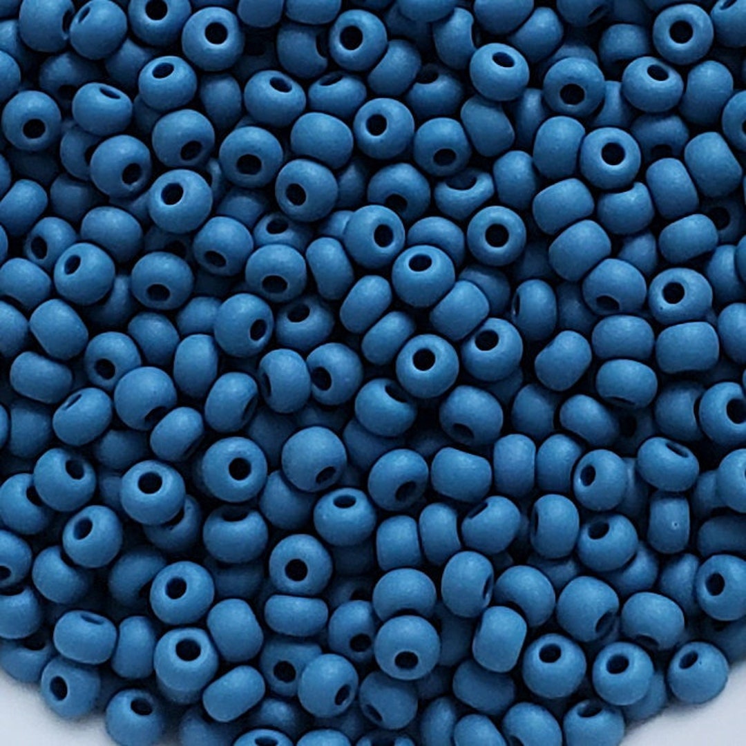 6/0 Matte Slate Blue Natural Opaque | Preciosa Czech Seed Beads 4mm E ...