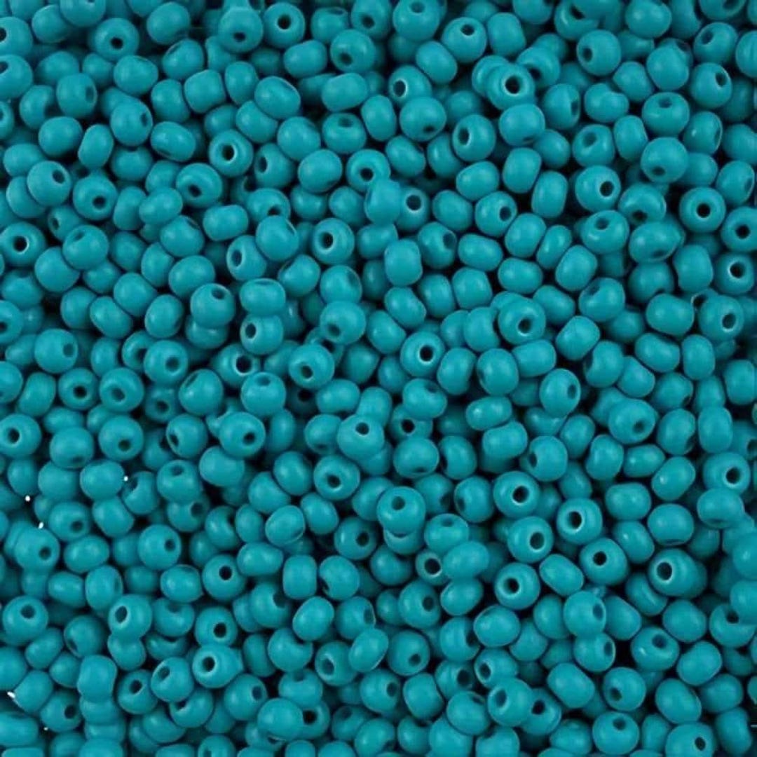 6/0 Teal Matte Permalux | Preciosa Opaque Czech Seed Beads | Glass 4mm ...