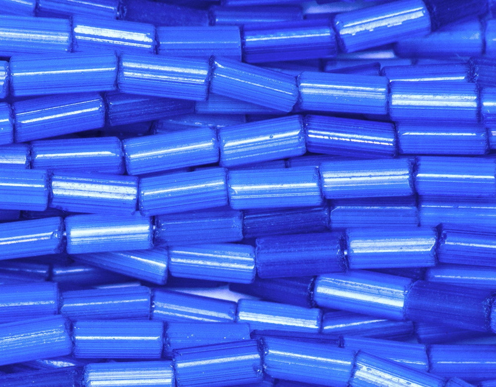 Hank Blue Satin Bugle 2 / 4 Mm Tube Beads Czech Glass | Etsy