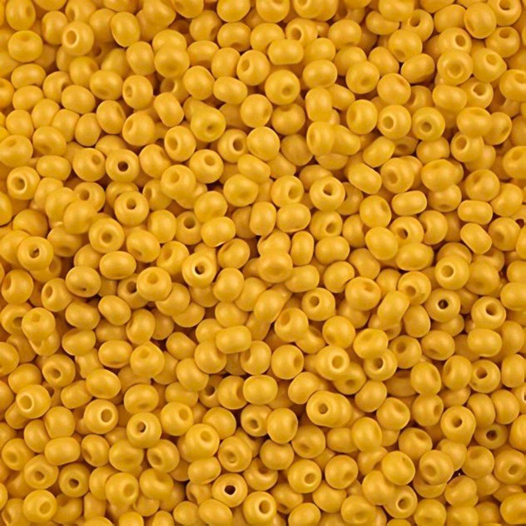 6/0 Dark Yellow Silk Permalux | Preciosa Opaque Czech Seed Beads ...