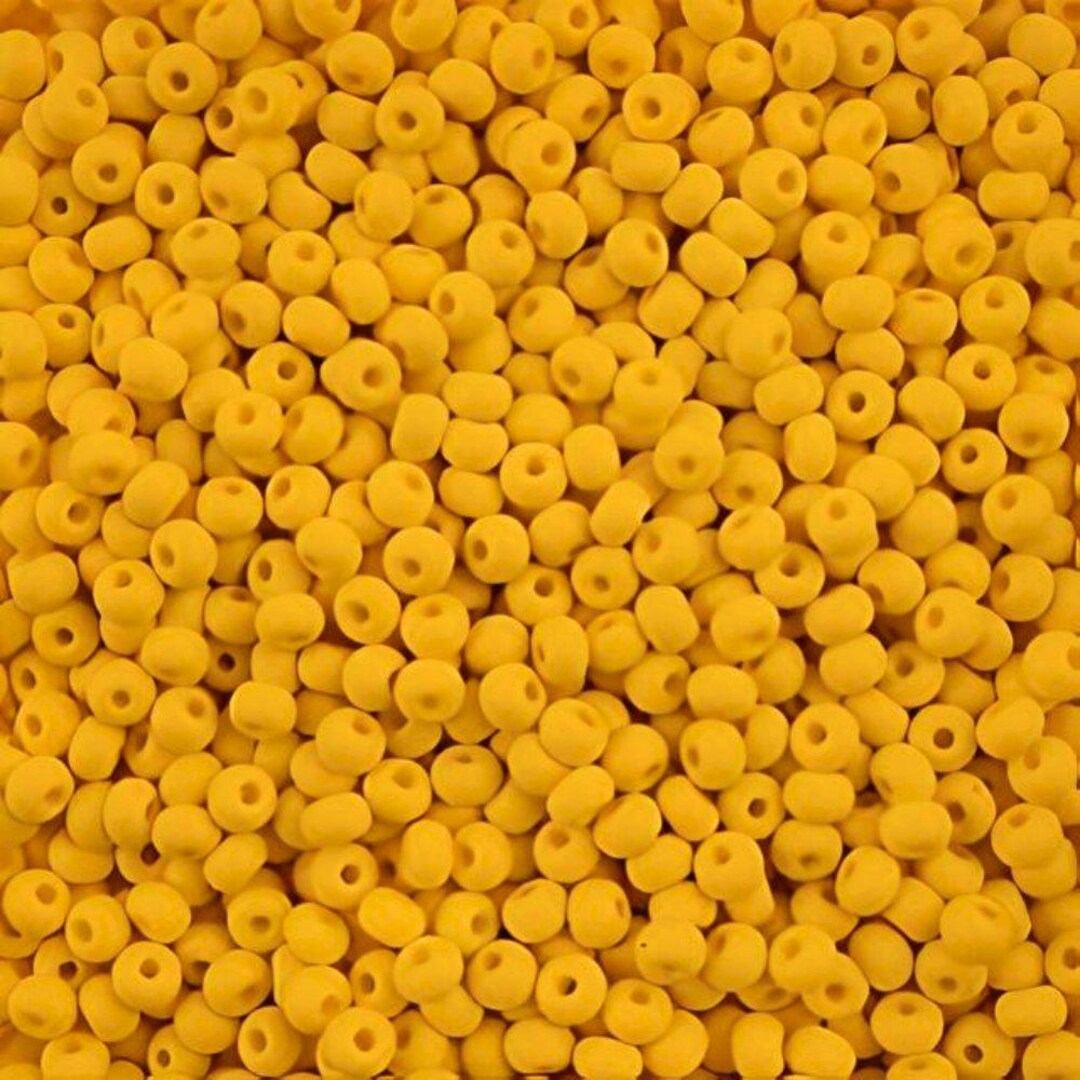 6/0 Dark Yellow Matte Permalux ~ 4mm Preciosa Czech Beads ~ 20 & 50 ...