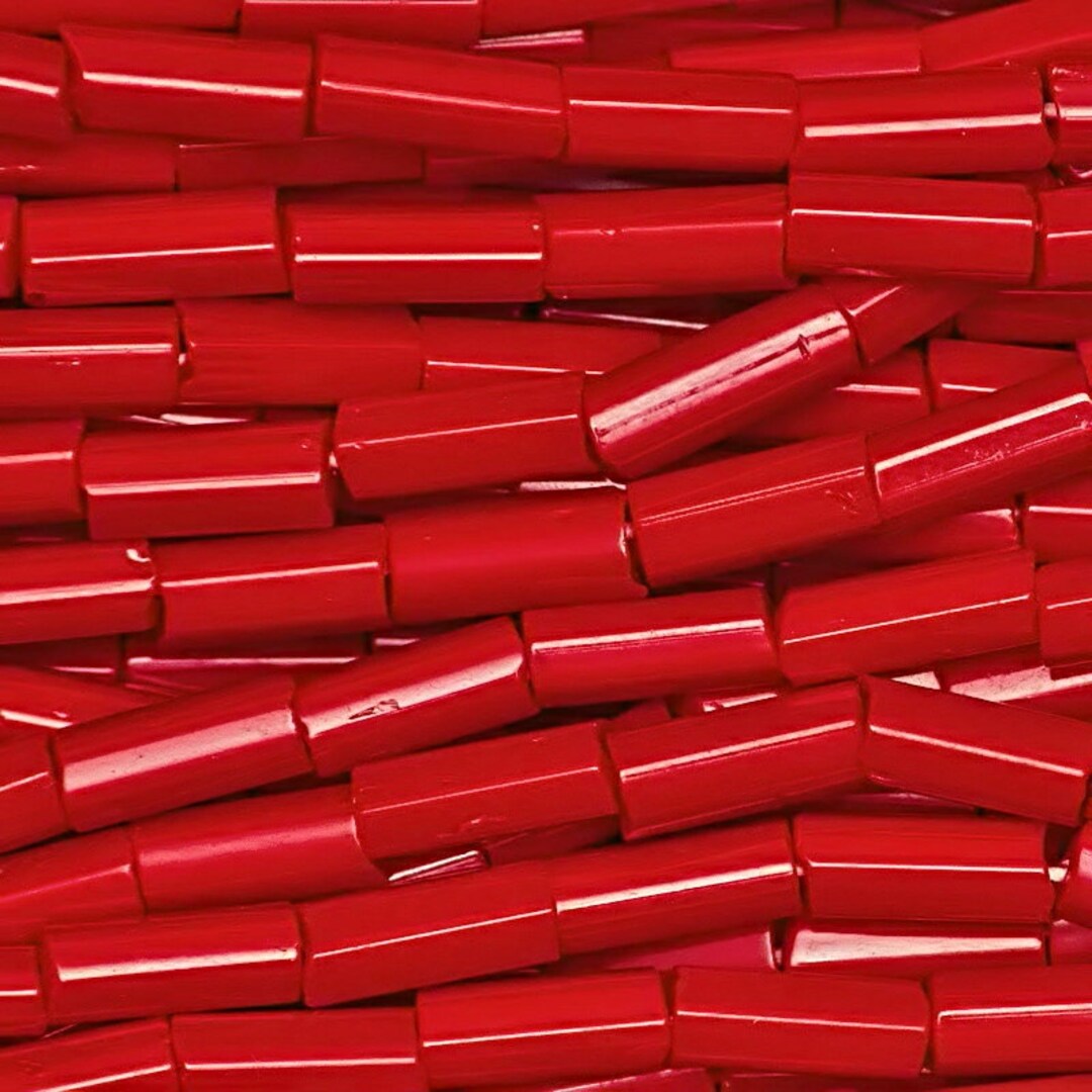 Hank Vintage Red Opaque Bugle - #2 / 4 Mm Tube Beads - Czech Glass Seed ...