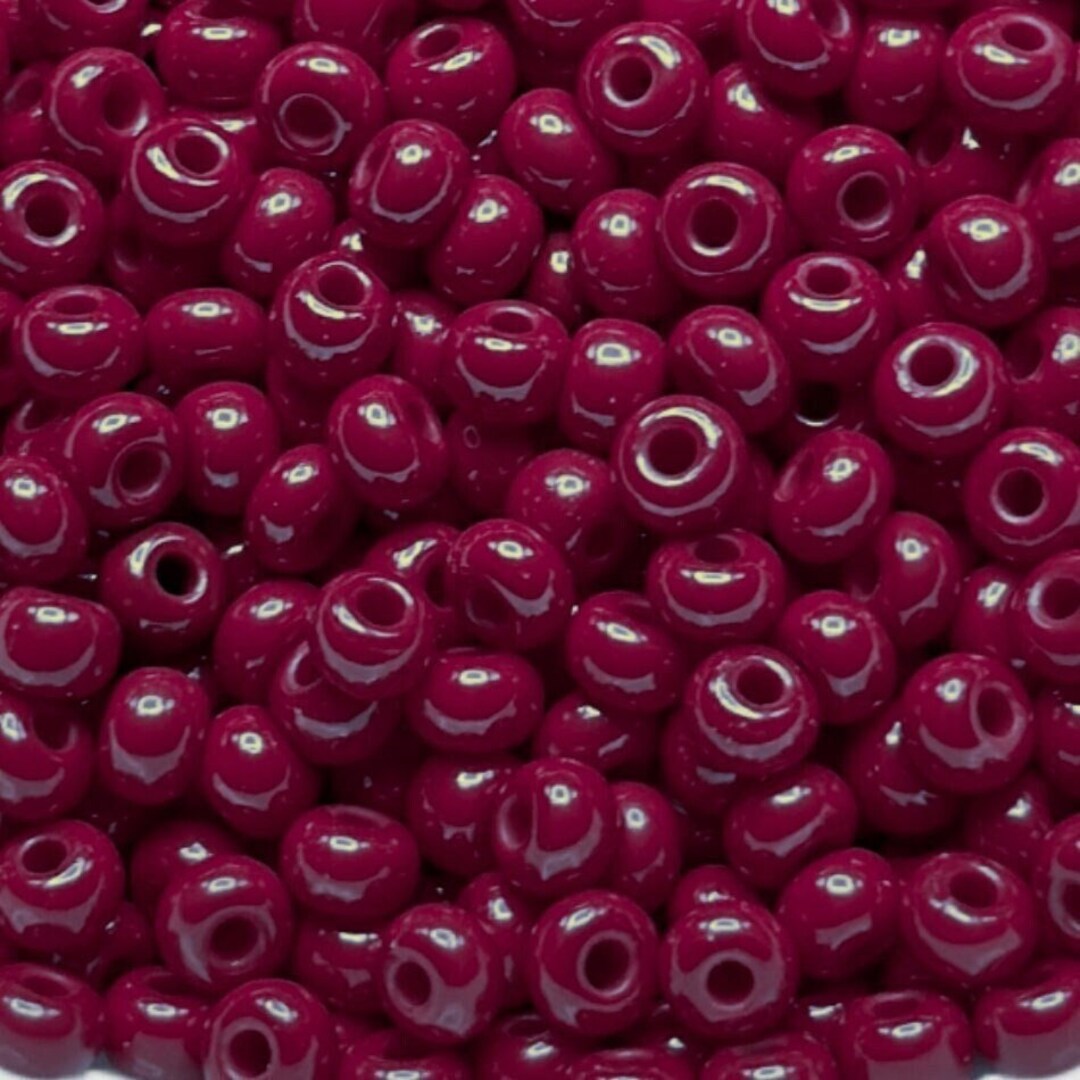 5/0 & 6/0 Dark Red Opaque #93210 . Glass Czech Seed Beads 4mm Rocailles ...
