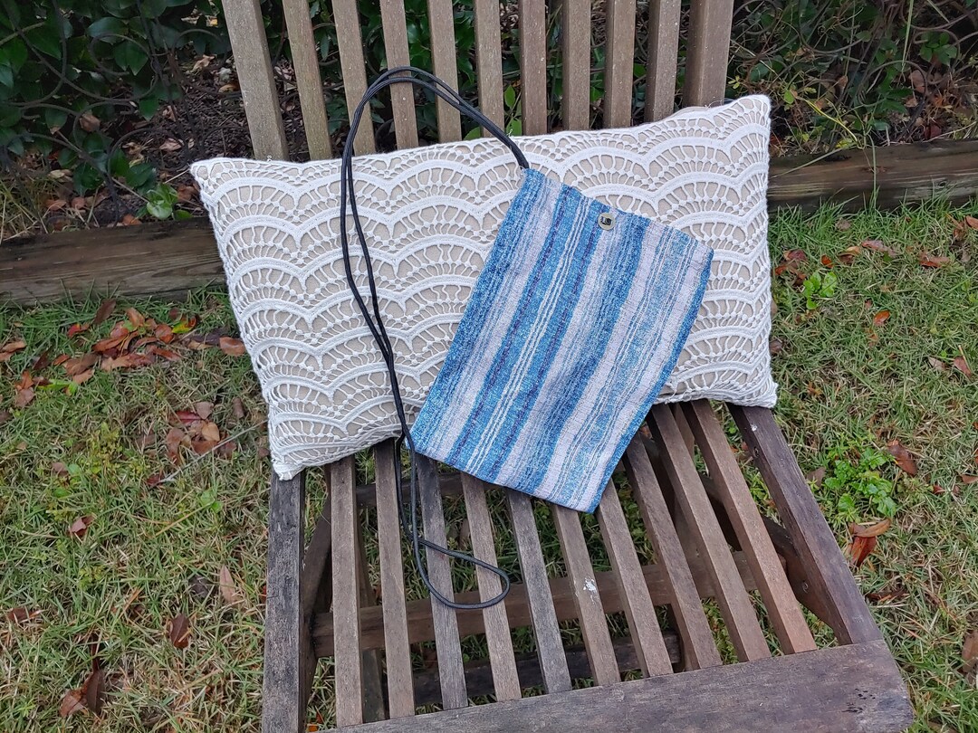 Small Over the Shoulder Bag With String Blue Stripes - Etsy