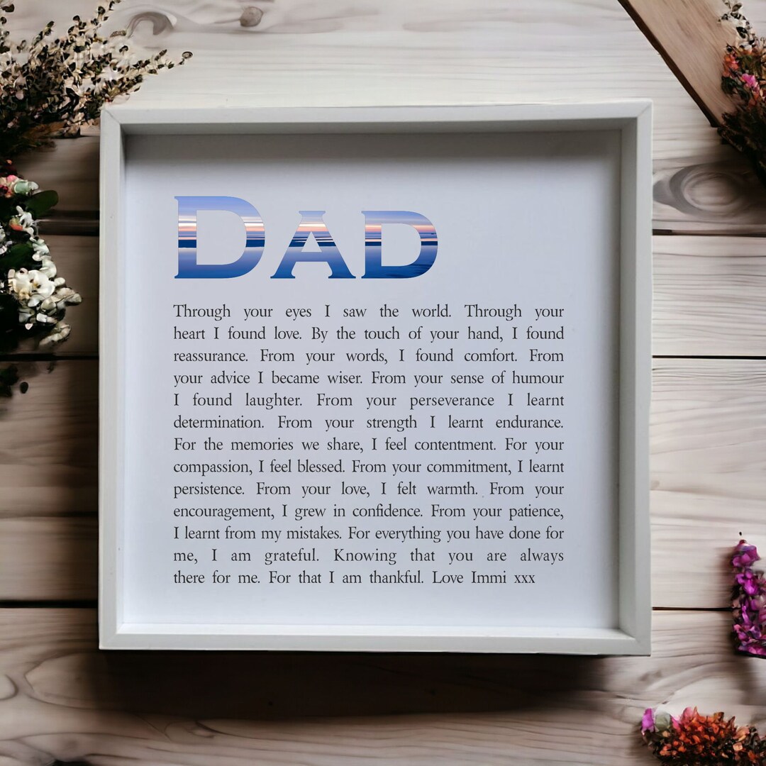 Personalised Dad Poem Framed Ceramic Plaque Gift for Dad Special Dad ...