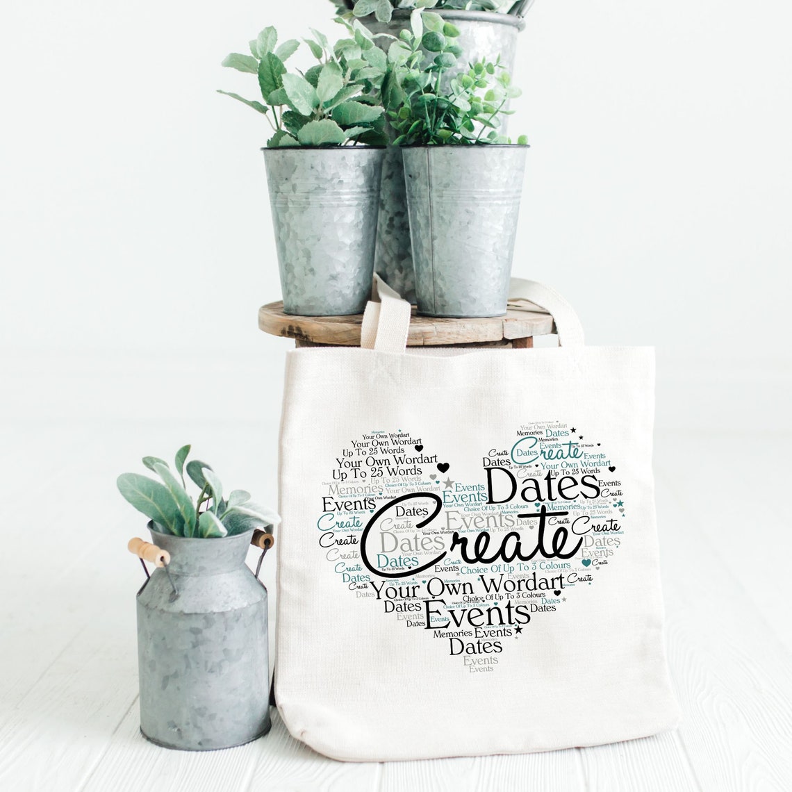 Personalised Word Art Tote Bag Shopping Bag College Bag Gym | Etsy