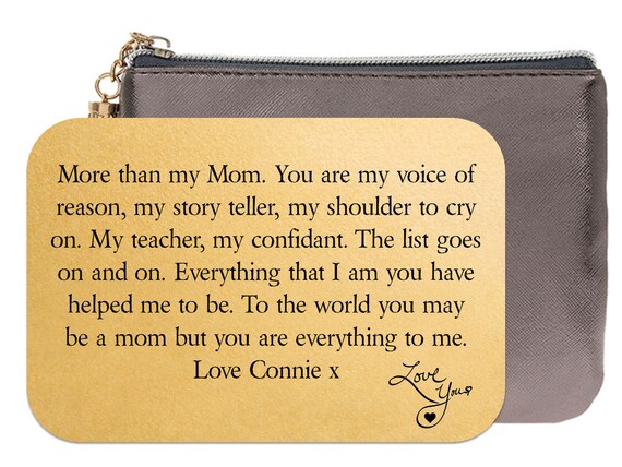 Personalised Mum Wallet Insert Card To The World... Metal | Etsy