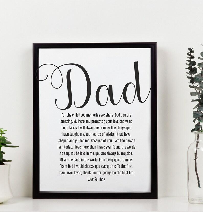 My First Love Framed Dad Poem I Personalised Gift for Dad - Etsy