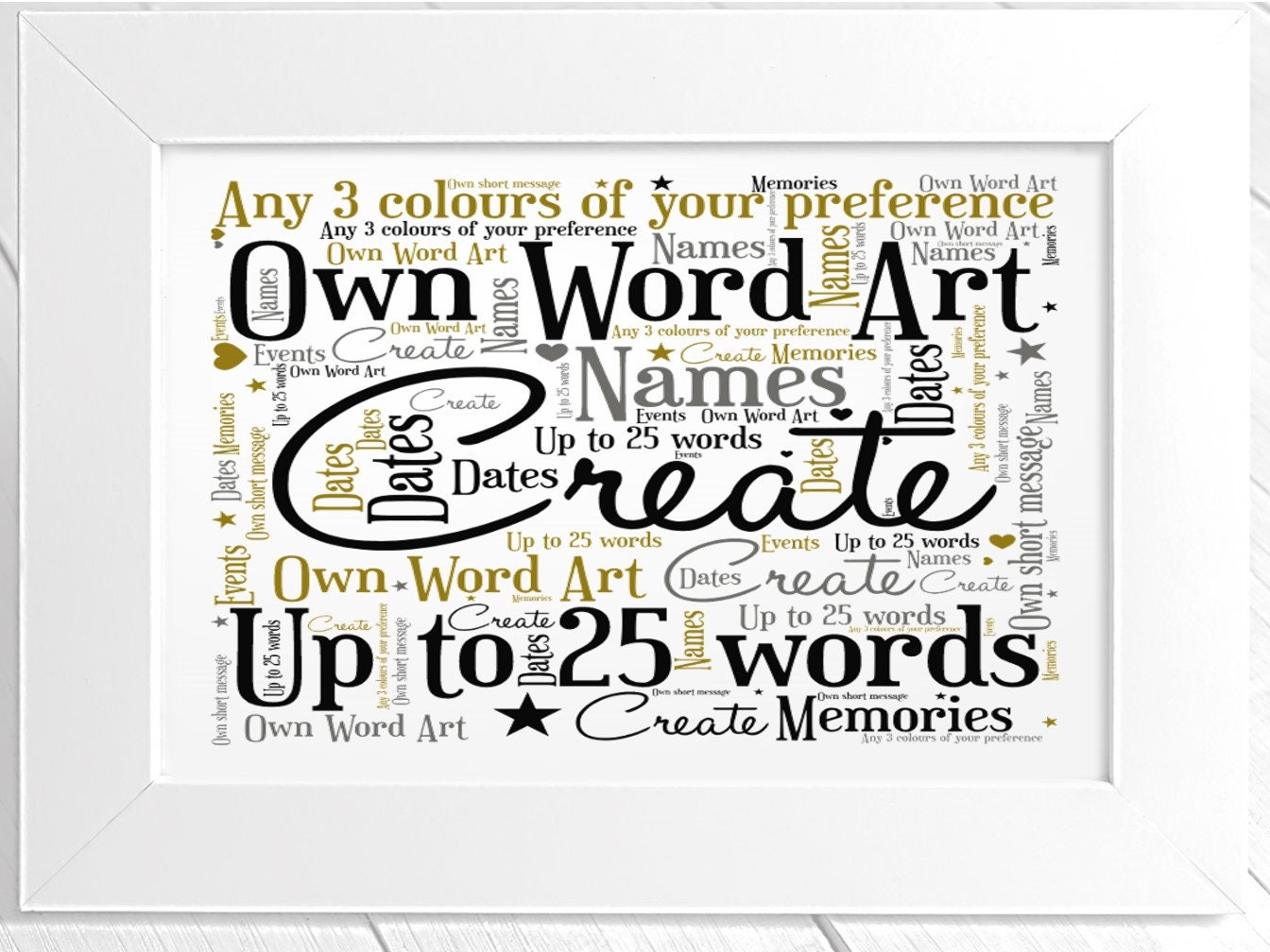 Word Art Print Unframed Personalised Own Wording Colour - Etsy UK