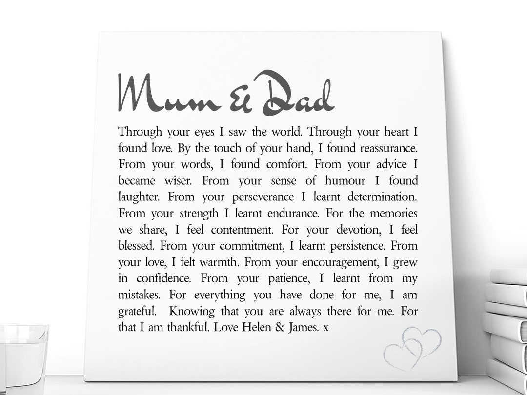 Personalised Mum Dad Poem Plaque Gift For Mum And Dad Ceramic Plaque Personalised Mum Dad Poem Plaque Gift For Mum And Dad Ceramic Plaque