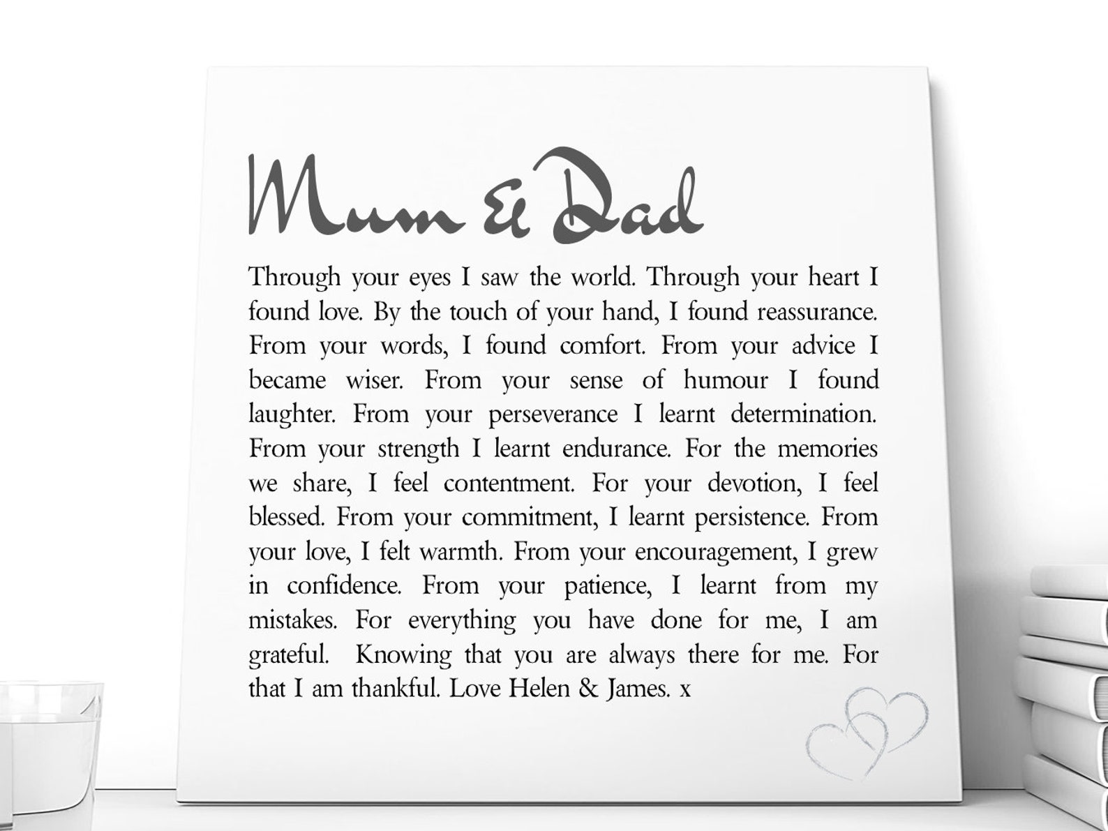 Personalised Mum And Dad Poem Plaque Etsy