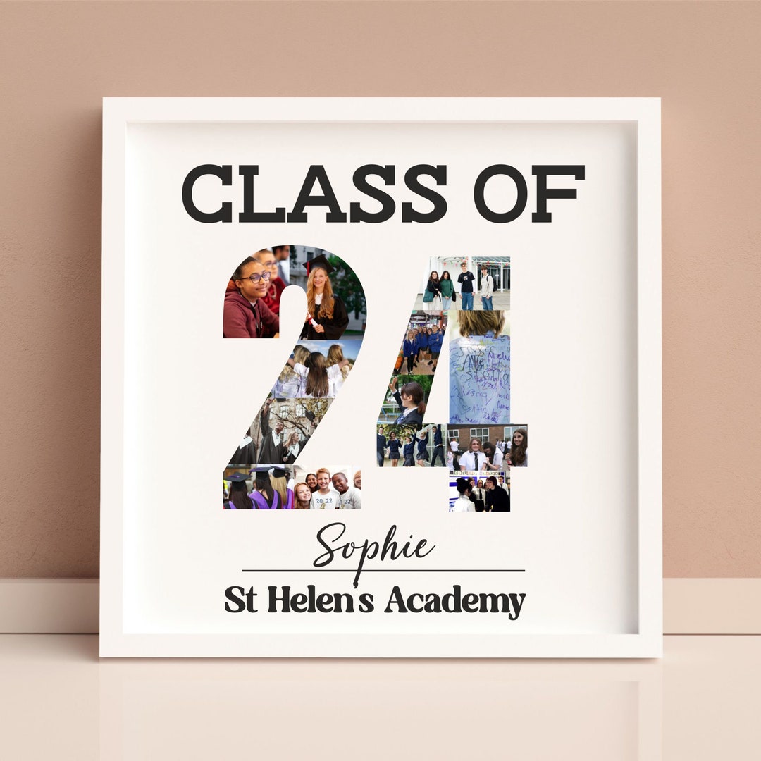 2024 School Leavers Graduation Personalised Framed Photo Collage | 13 ...
