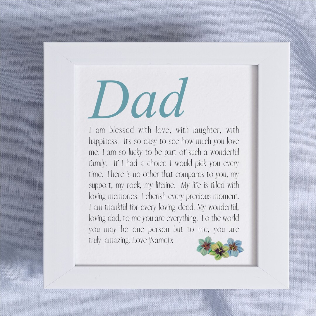 Love You Dad Card | Personalised Mounted Dad Card | Mounted Card ...