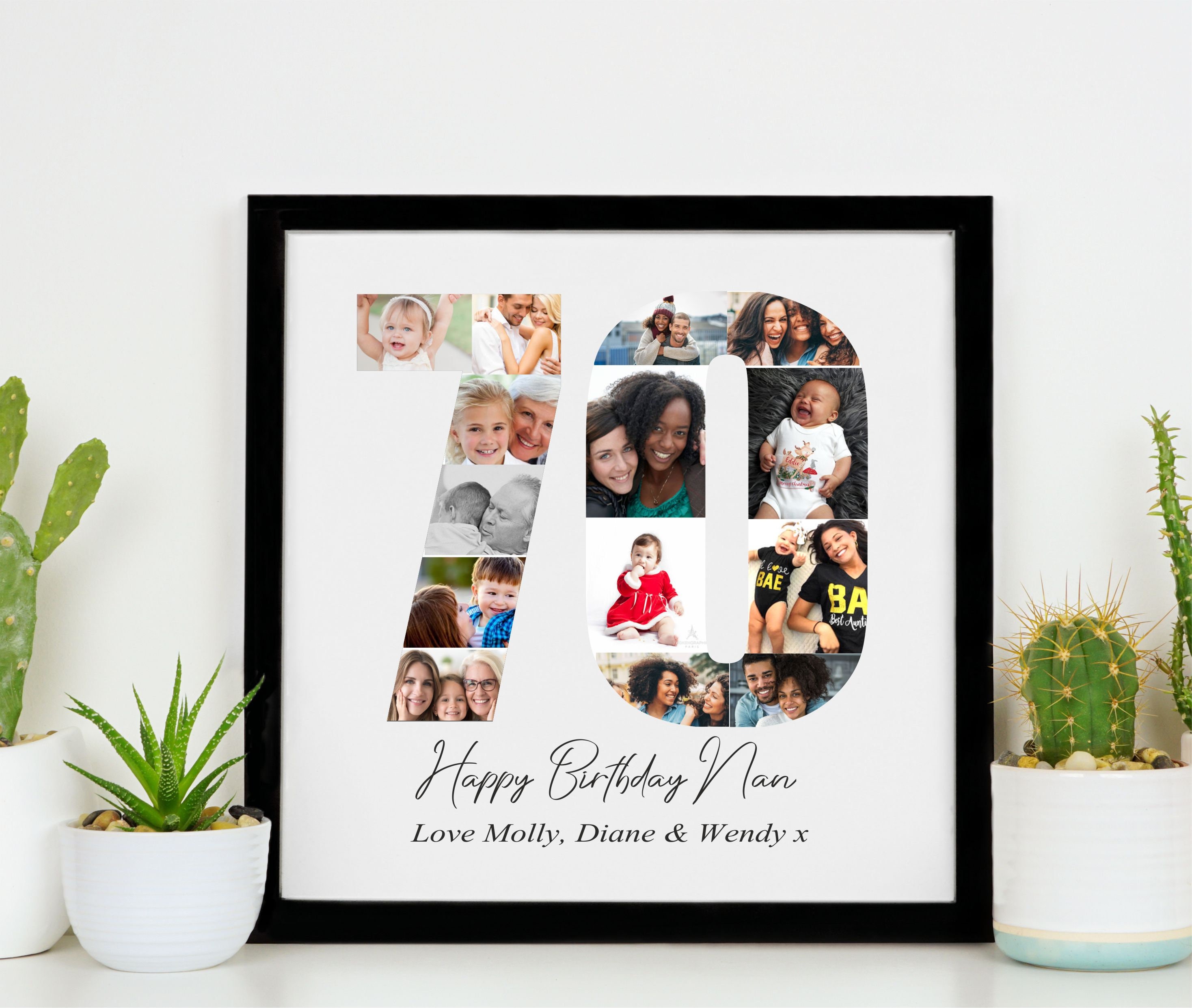 70th Birthday Framed Large Photo Collage Personalised 14 - Etsy UK