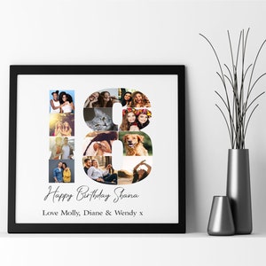 18th Birthday Framed Large Photo Collage Personalised 12 Images Custom ...