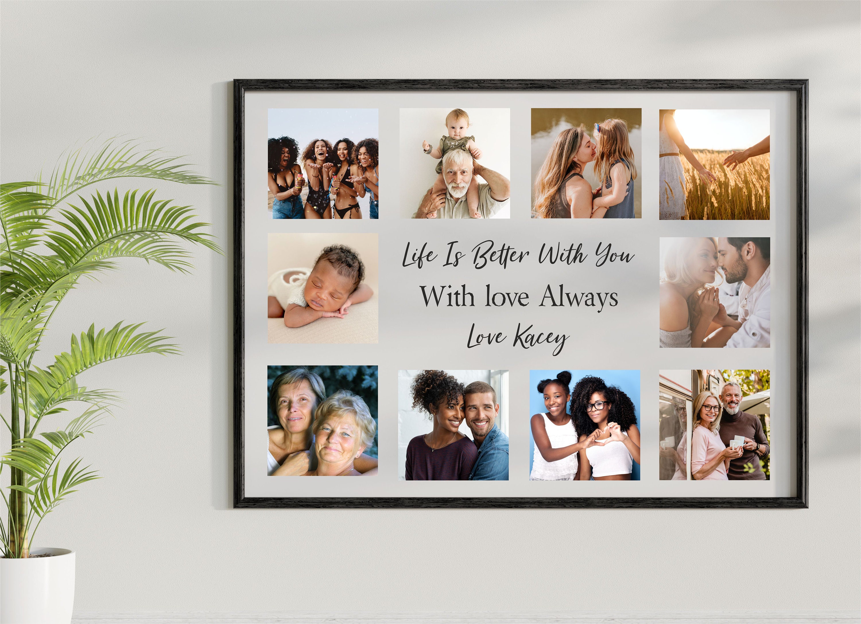 10 Photo Framed Collage Personalised With Your Own Message - Etsy UK