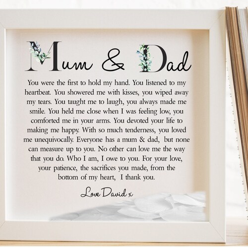Personalised Mum & Dad Poem Plaque Gift for Mum and Dad - Etsy