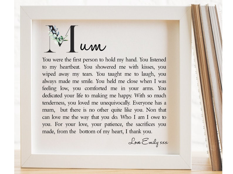 Personalised Mum Framed Poem Mum Poem Mum Framed Print Gift | Etsy