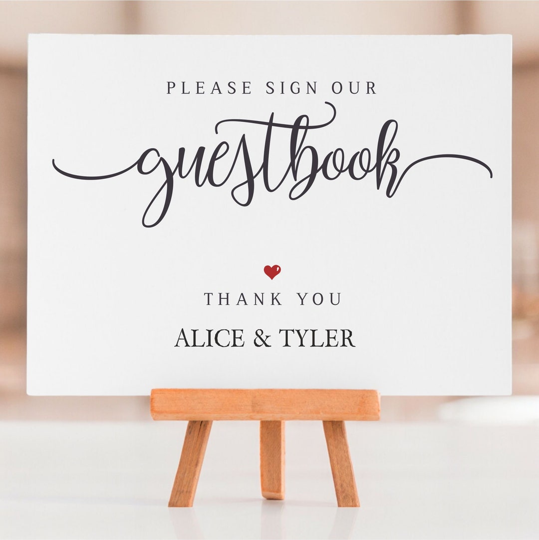 Personalised Metal Guest Book Sign | Table Sign | Thank You Sign ...