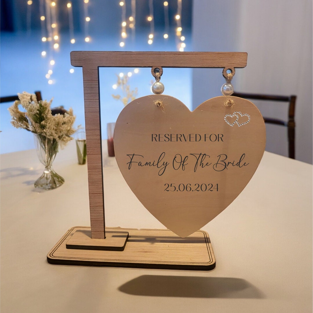 Heart Table Signs | Fully Customisable | Rustic Wedding Signs | Table ...