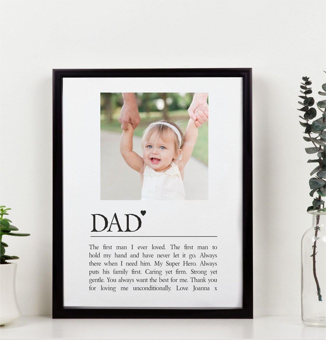 Dad Personalised Photo Framed Poem Print Personalised Dad Verse Photo ...